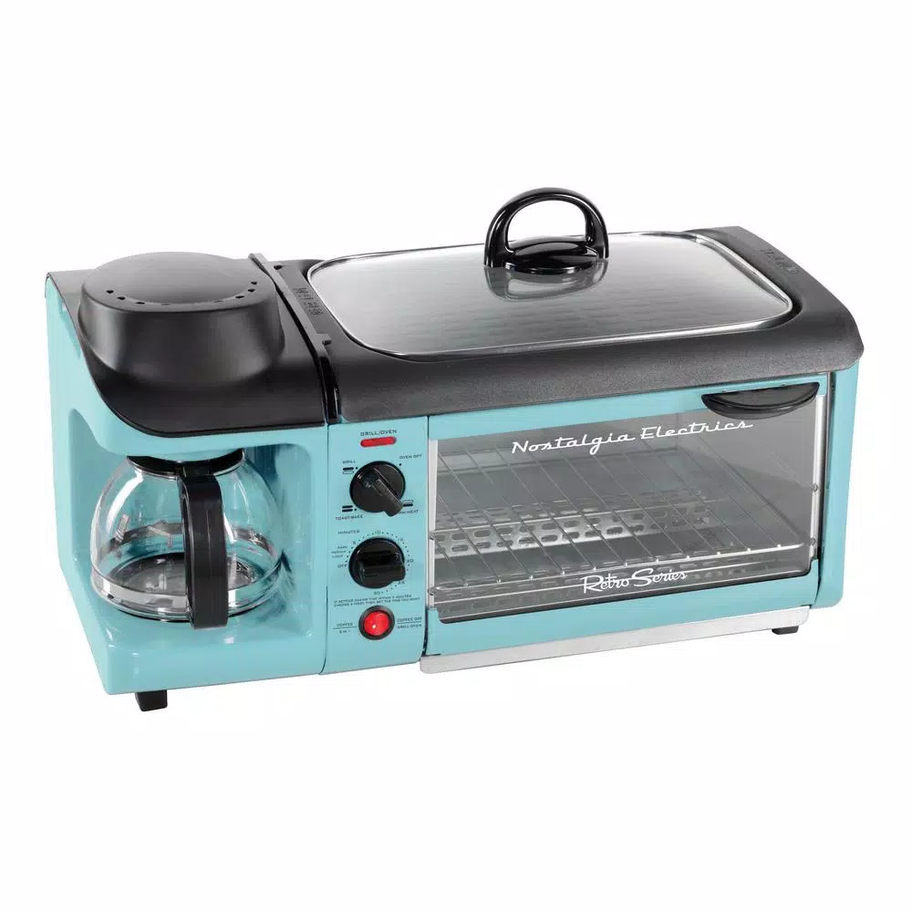 Toasters Nostalgia Retro Breakfast Center 1500 W 4-Slice Blue Toaster ...